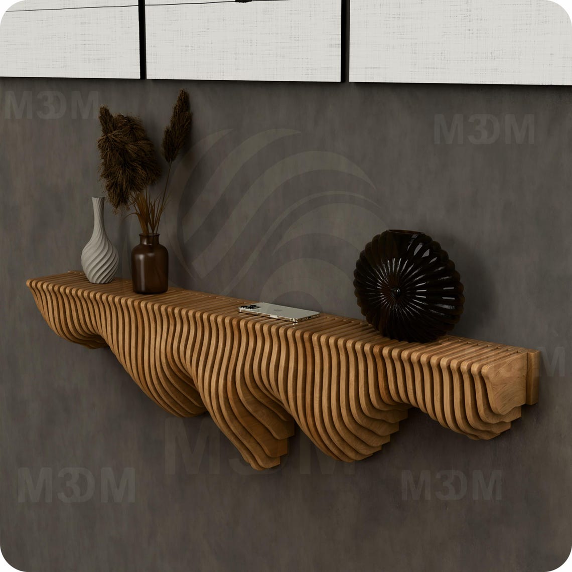 Parametric Wall Art| Parametric Style Floating Shelf PFS-007 - Digital ...