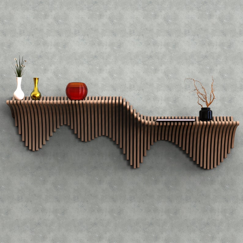 Parametric Wall Art| Parametric Style Floating Shelf PFS-001 - Digital ...