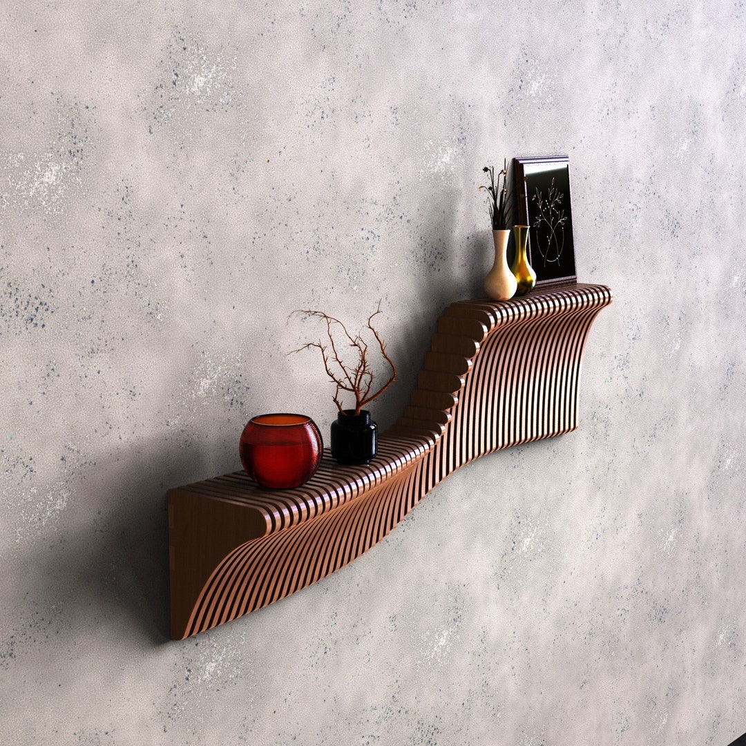 Parametric Wall Art| Parametric Style Floating Shelf PFS-006 - Digital Files for Floating ...