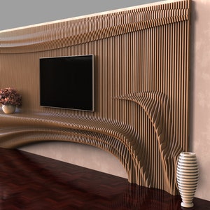 Parametric Wooden Wall Decor TV004 /TV Unit/ CNC Files for Cutting - Etsy
