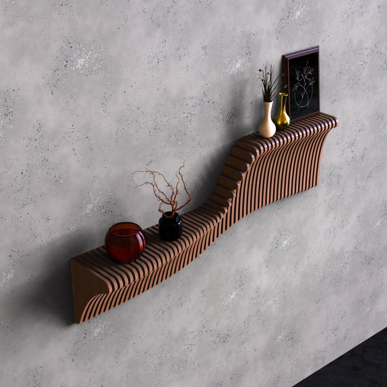 Parametric Wall Art| Parametric Style Floating Shelf PFS-006 - Digital ...