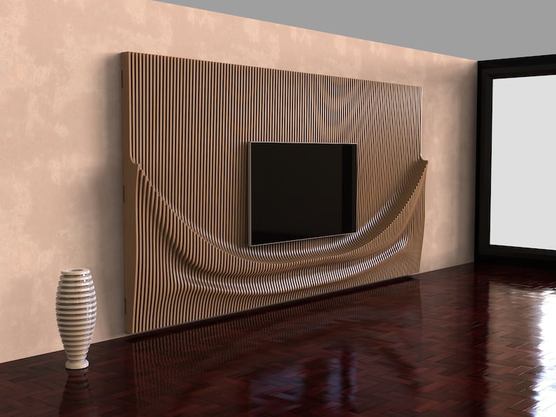 Parametric Style Wall Decor TV002 / TV Unit / 3d Wall Art/ CNC Files ...