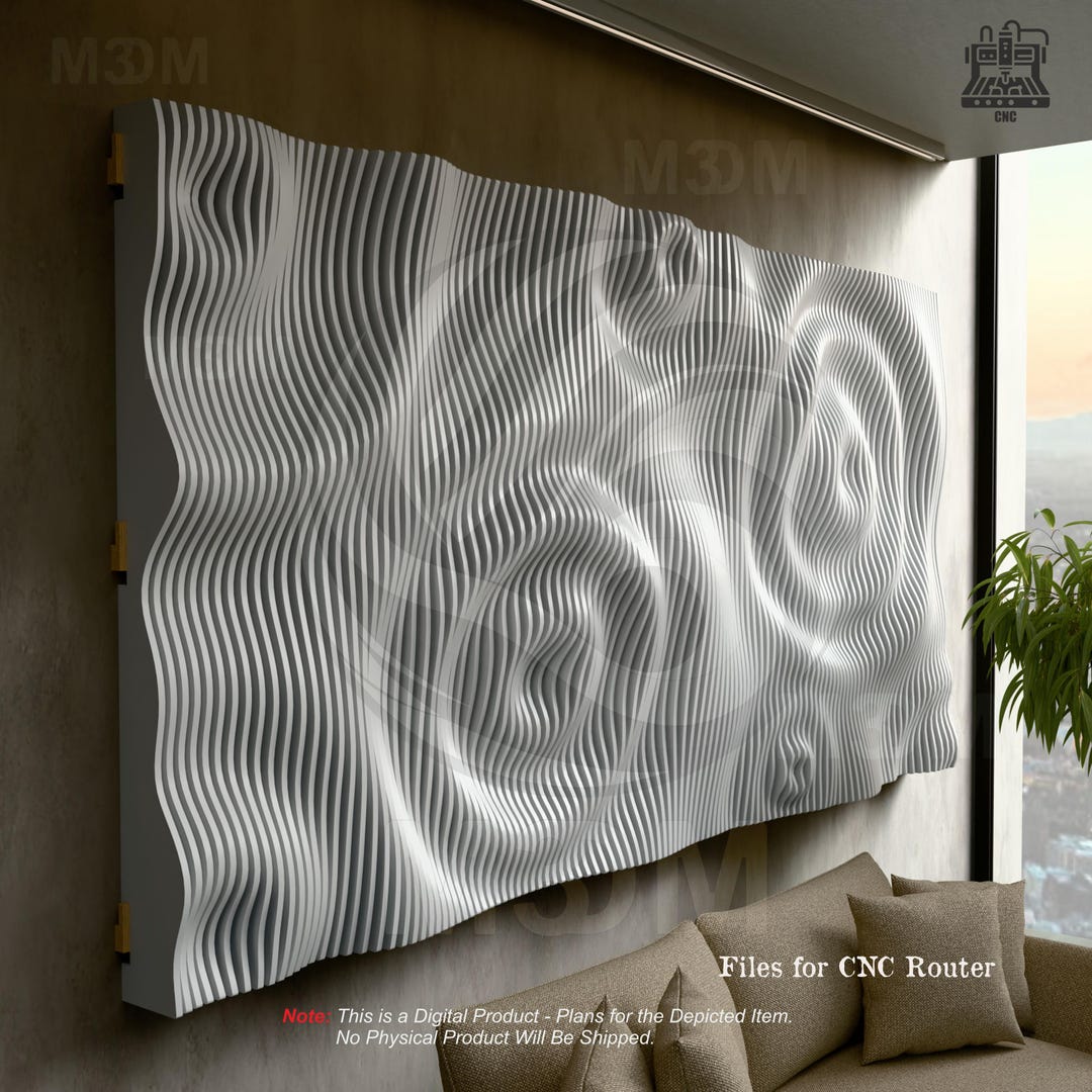 Parametric Wooden Wall Decor Ripple/ CNC Files for Cutting - Etsy