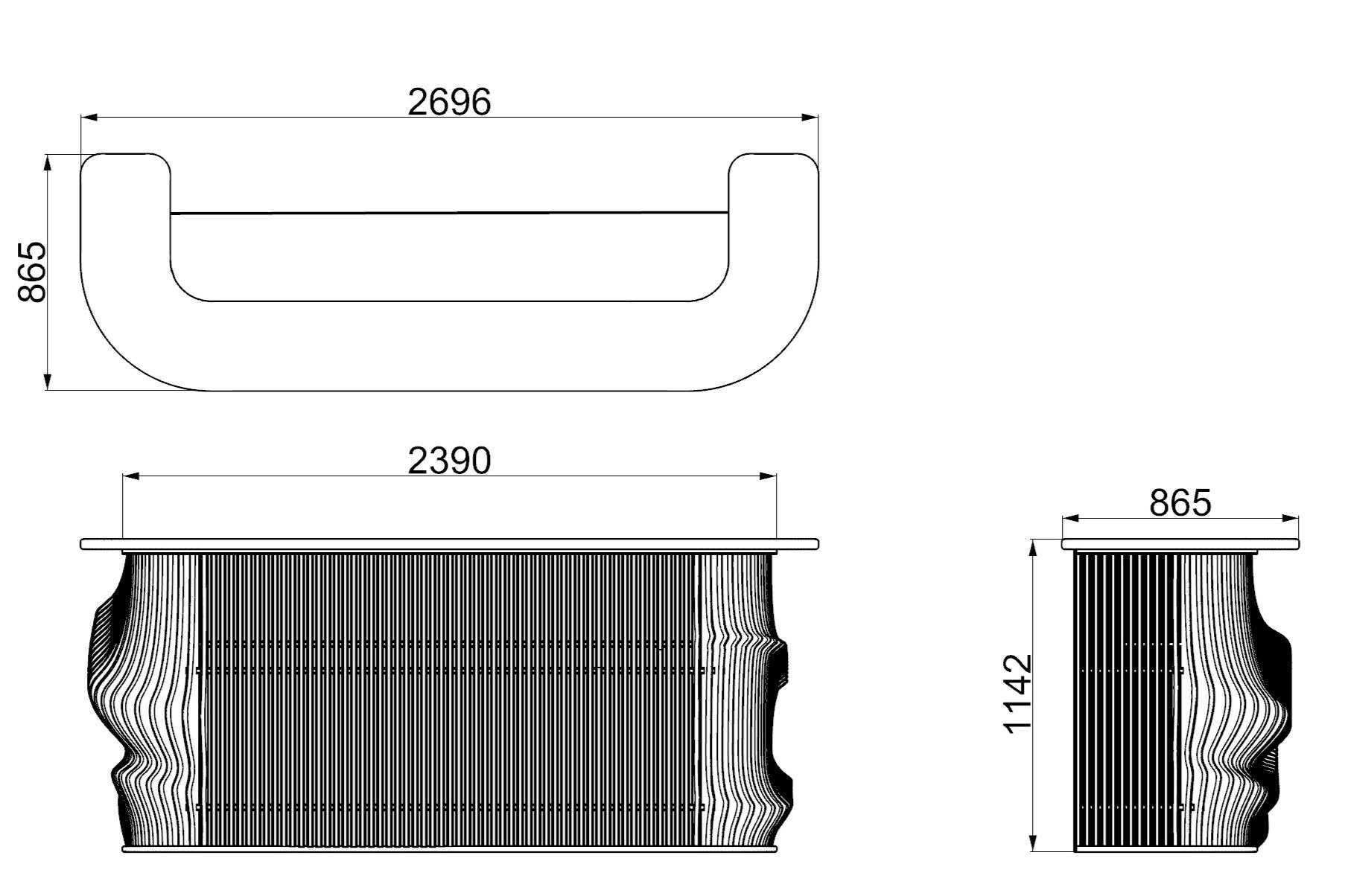 Modern Parametric-style Reception Desk PR02 | Customized Office Entry ...