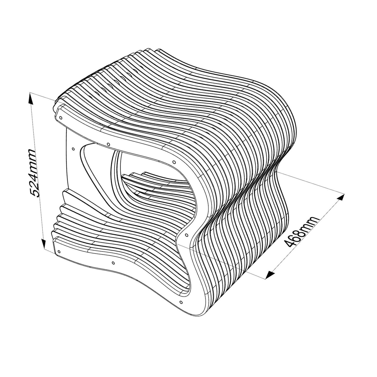 Parametric Chair Pack of 4 / CNC Cutting Files / Parametric Furniture ...