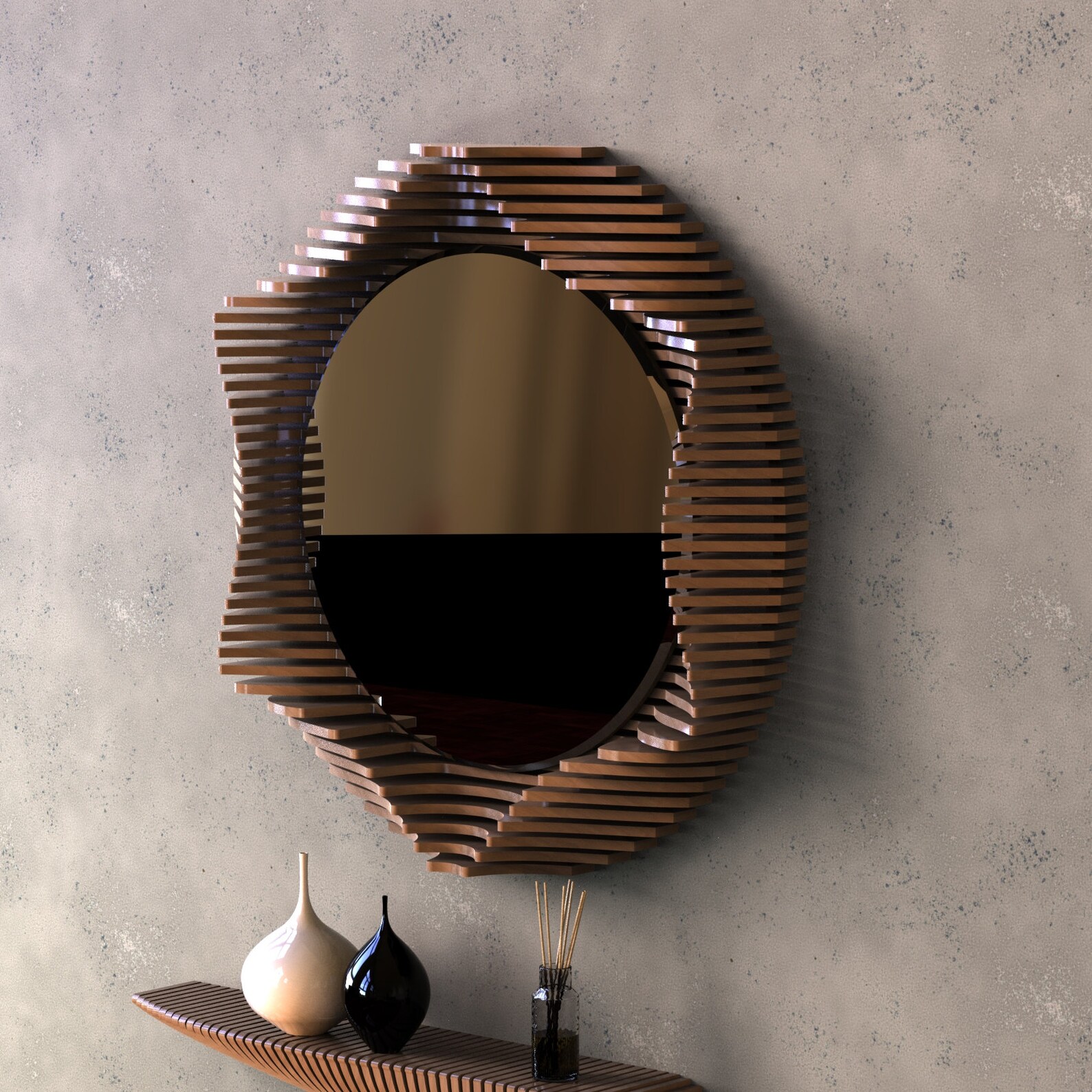 Parametric Wall Art Parametric Style Mirror PSM-001 Digital Files CNC ...
