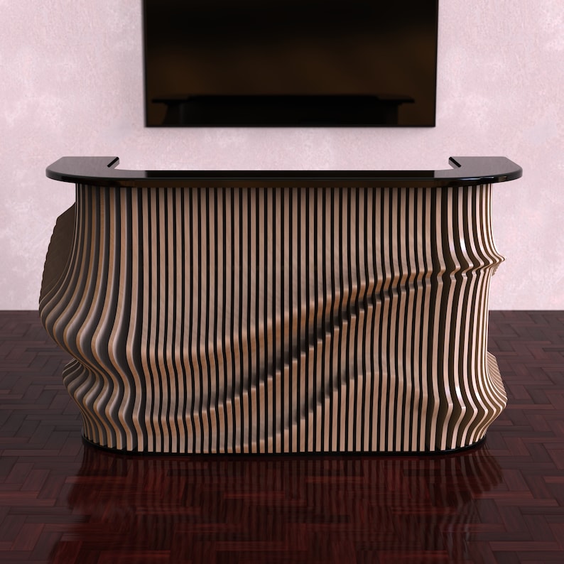 Parametric-style Reception Desk PR01 | Customized Office Entry Counter ...