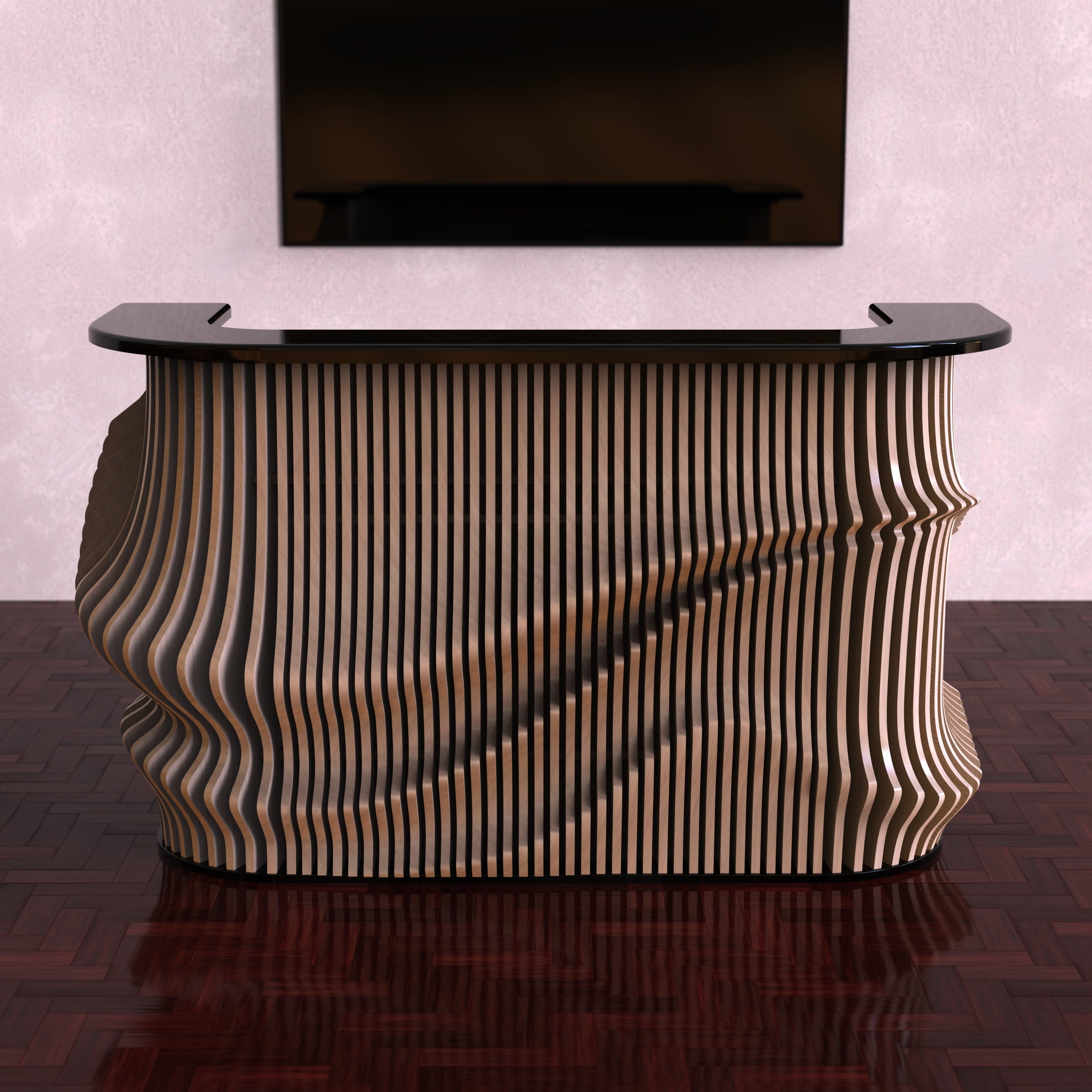 Parametric-style Reception Desk PR01 | Customized Office Entry Counter ...