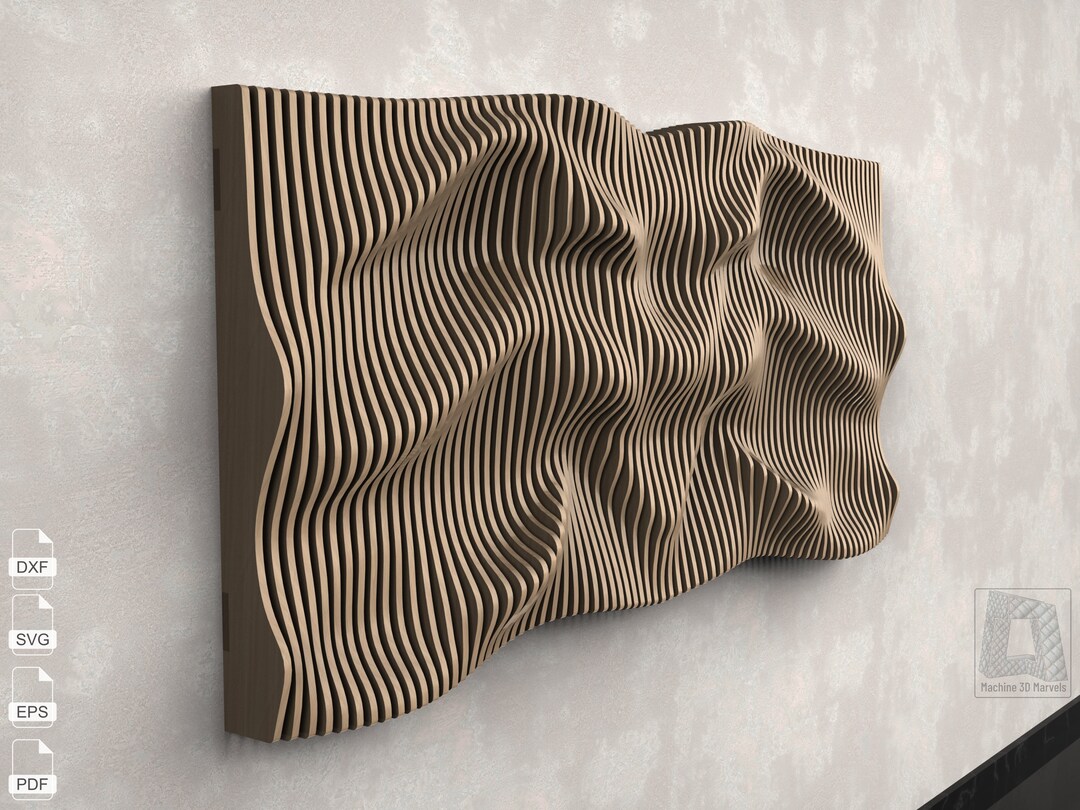 Parametric Wavy Wooden Wall ART-013 / CNC Files for Cutting - Etsy