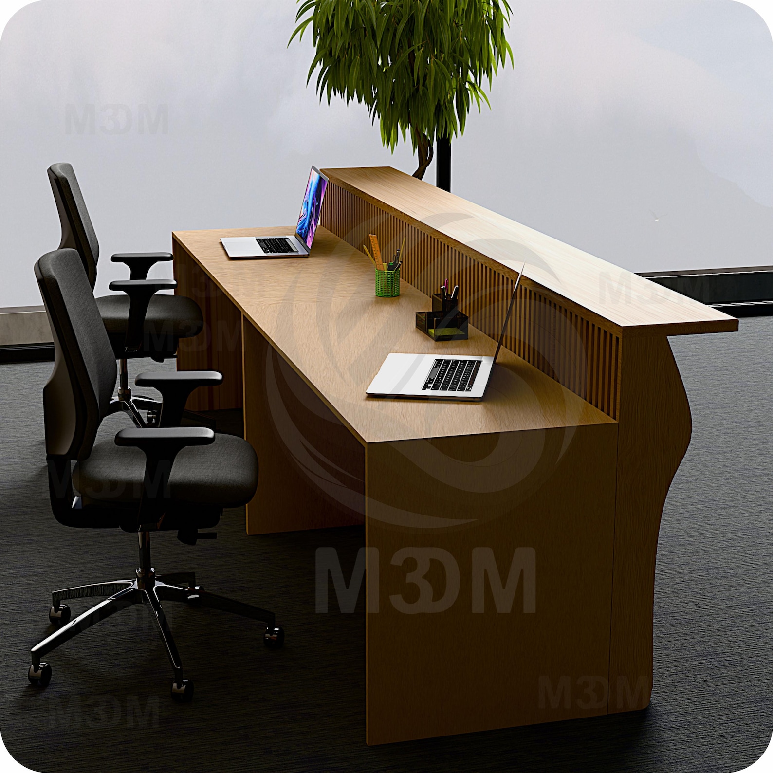 Modern Parametric-style Reception Desk PR05 | Customized Office Entry ...