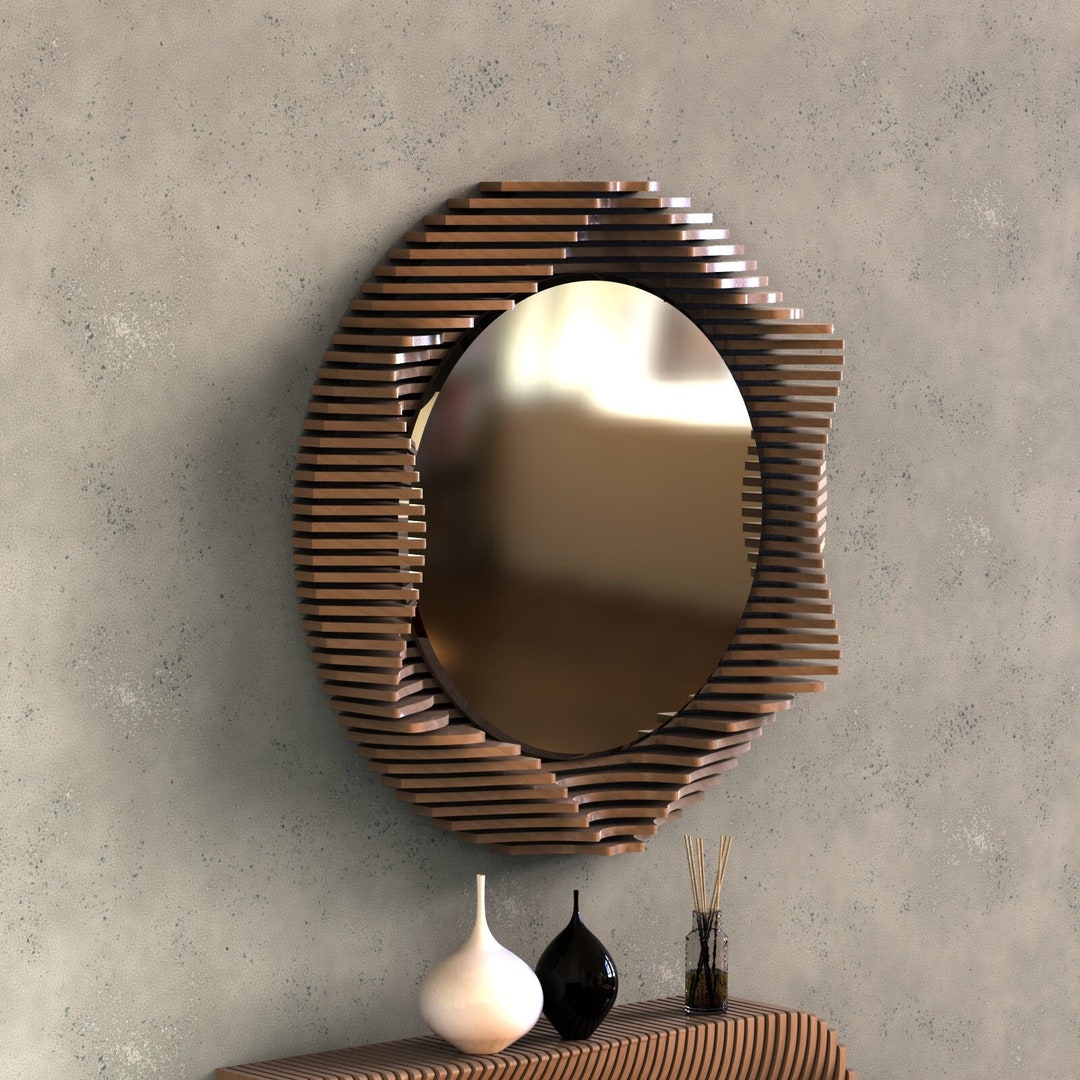 Parametric Wall Art Parametric Style Mirror PSM-001 Digital Files CNC ...
