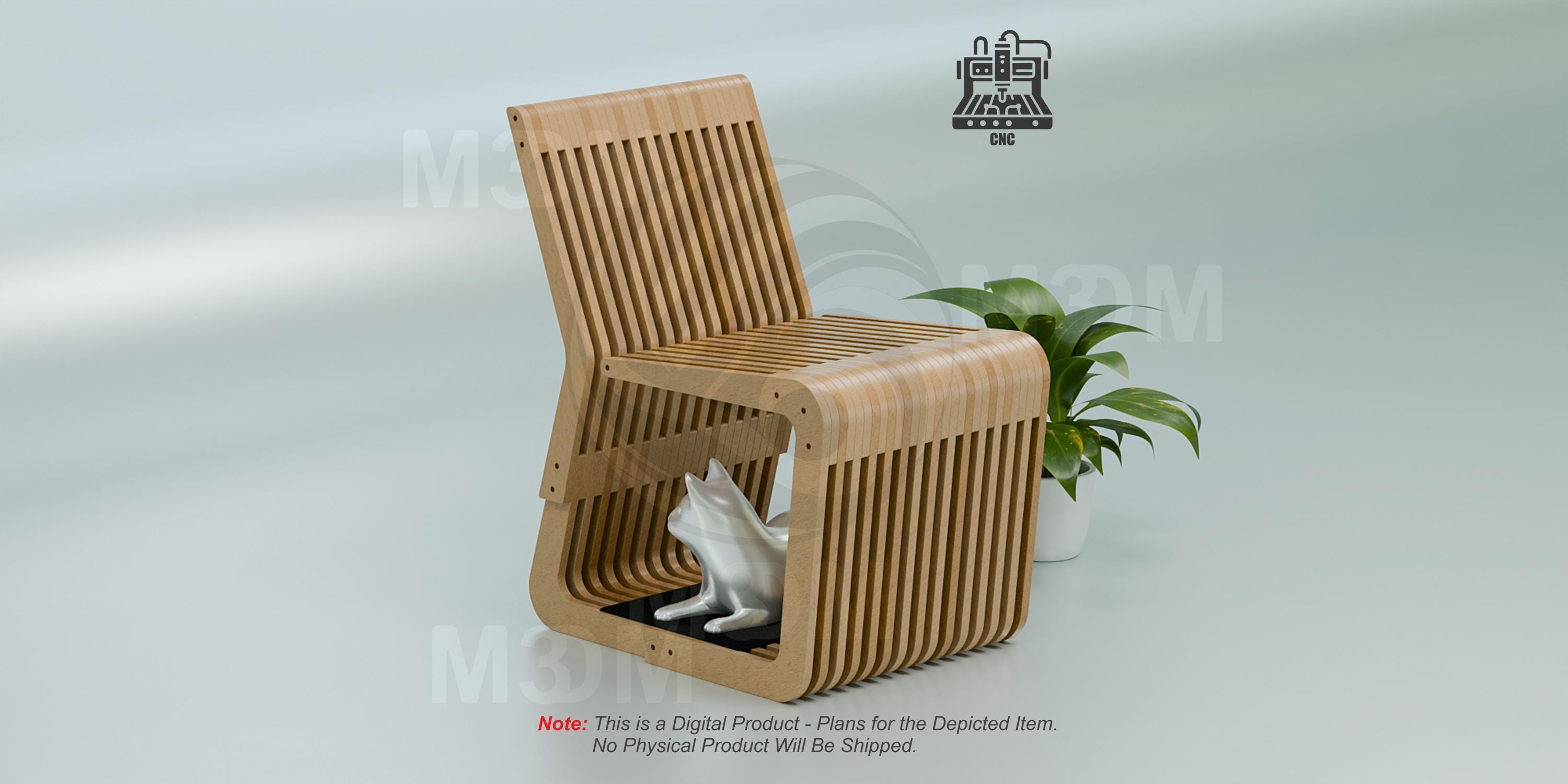 Parametric Chair Pack Of 4 Cnc Cutting Files Parametric Furniture Svg Eps Pdf Dxf Etsy