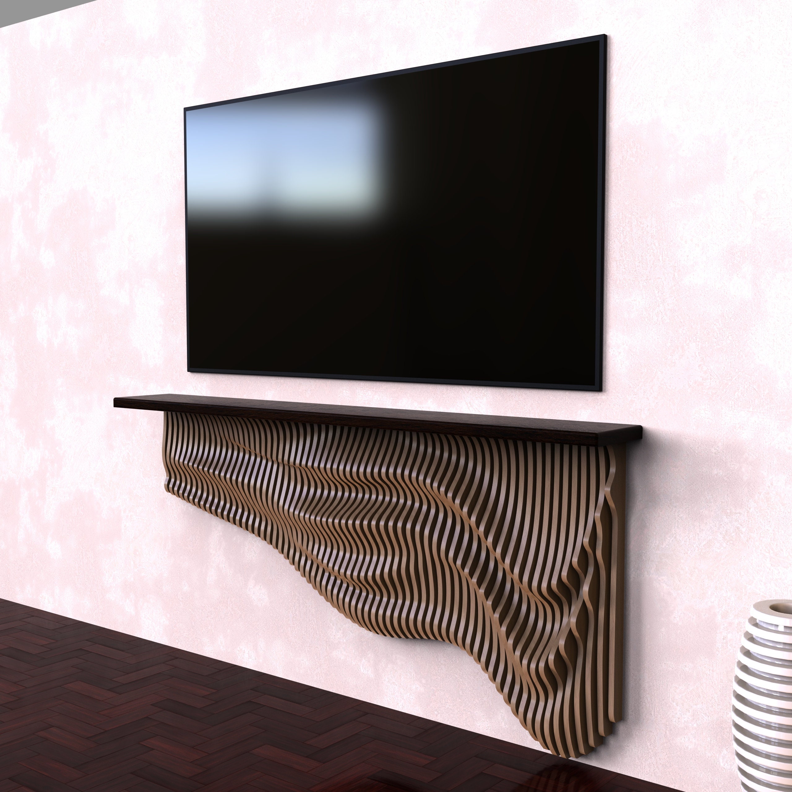 Parametric Wooden Wall Decor TV008 /TV Unit/ CNC Files for Cutting - Etsy