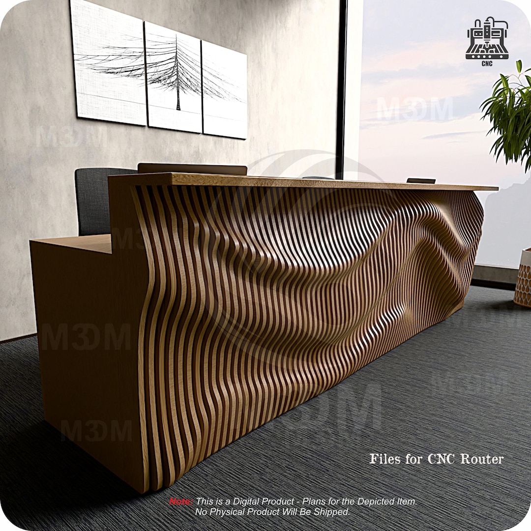 Modern Parametric-style Reception Desk PR05 | Customized Office Entry ...