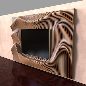 Parametric Wooden Wall Decor TV006 /TV Unit/ CNC Files for Cutting - Etsy