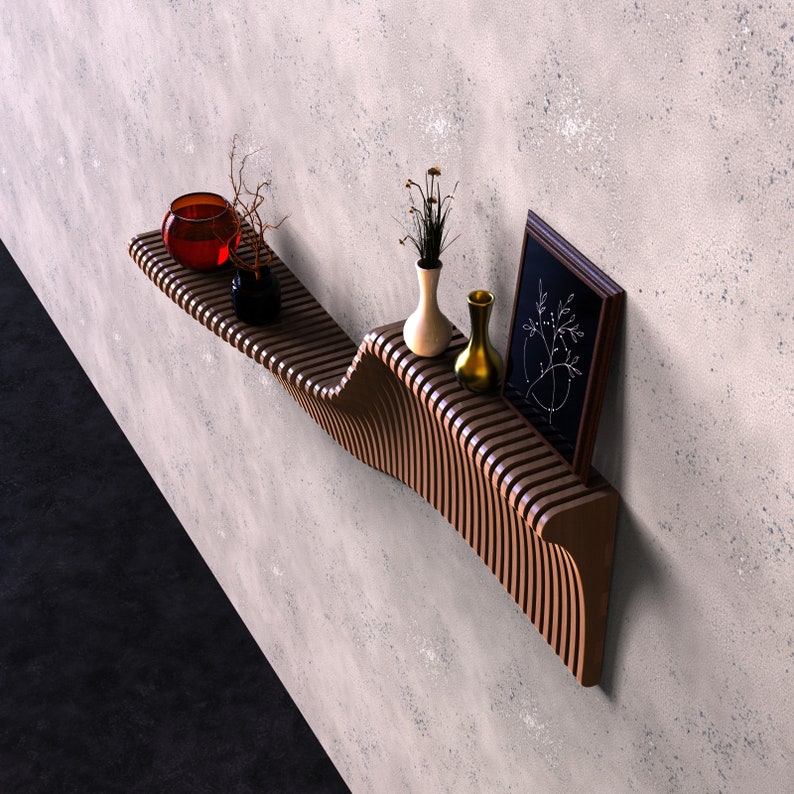 Parametric Wall Art| Parametric Style Floating Shelf PFS-006 - Digital ...