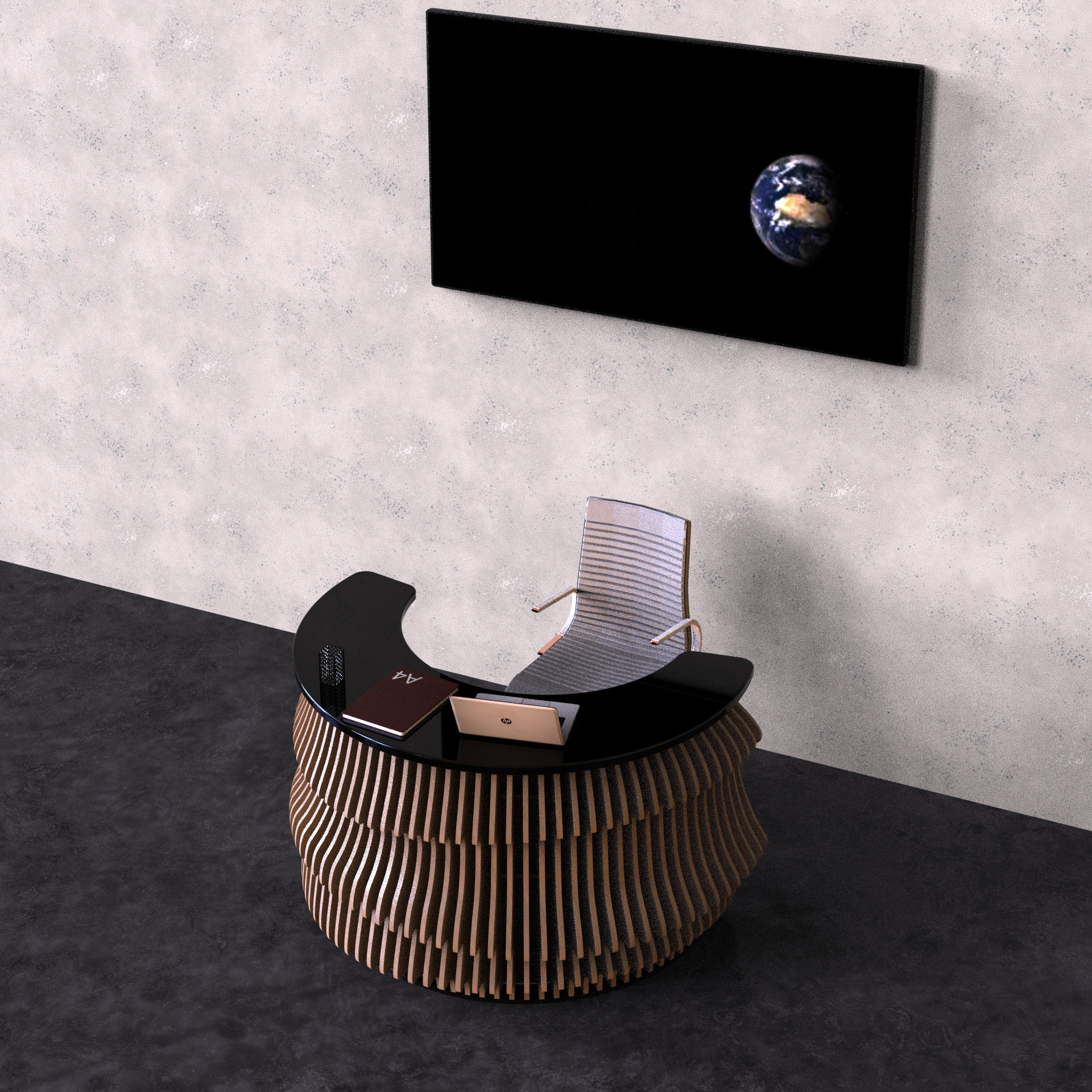 Modern Parametric Style Reception Desk PR-003 Customized Office Entry ...
