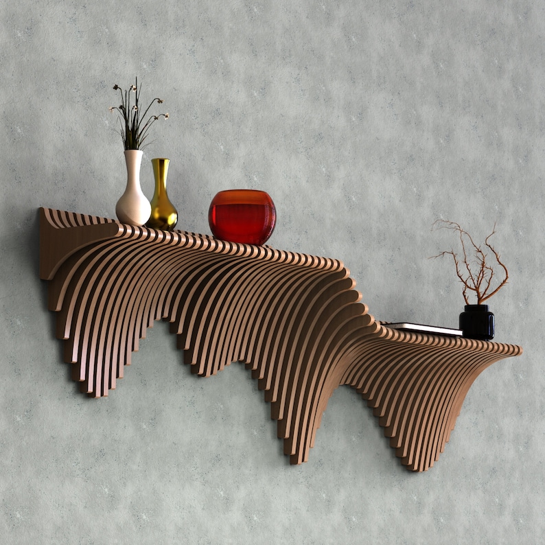 Parametric Wall Art| Parametric Style Floating Shelf PFS-001 - Digital ...