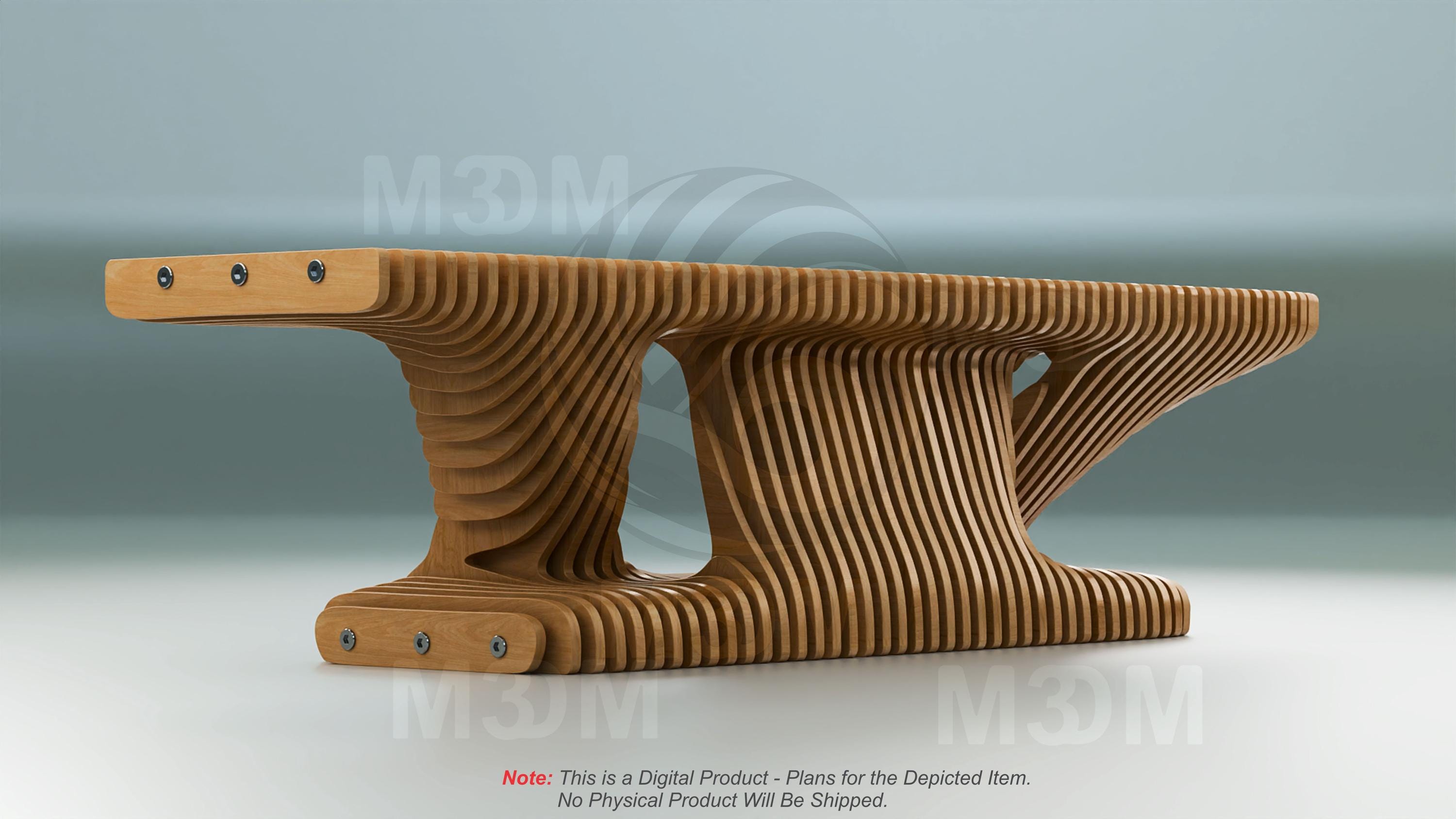 Parametric Style Bench-psb-002| CNC Router Files | Parametric Furniture ...