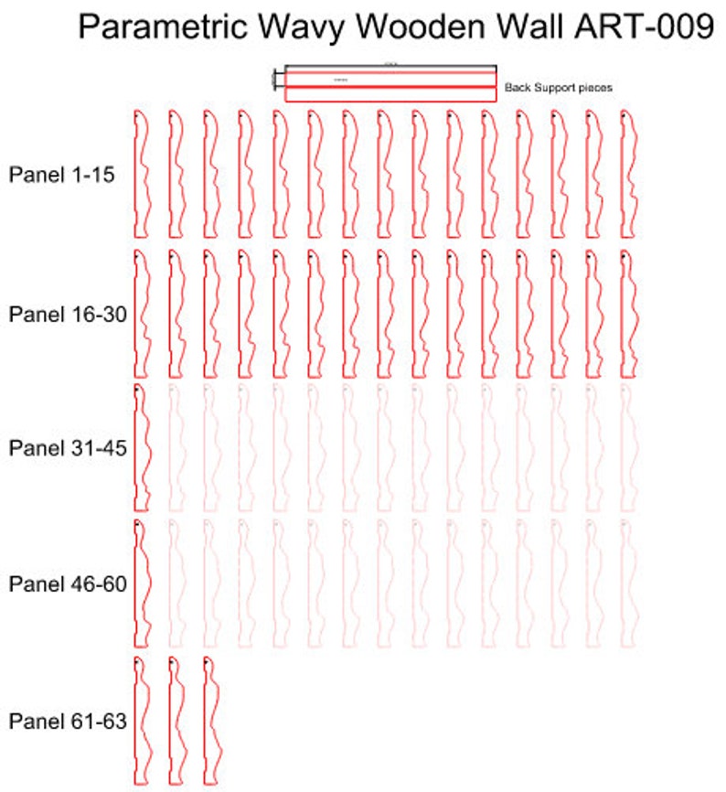 Parametric Wavy Wooden Wall ART-009 / CNC Files for Cutting - Etsy