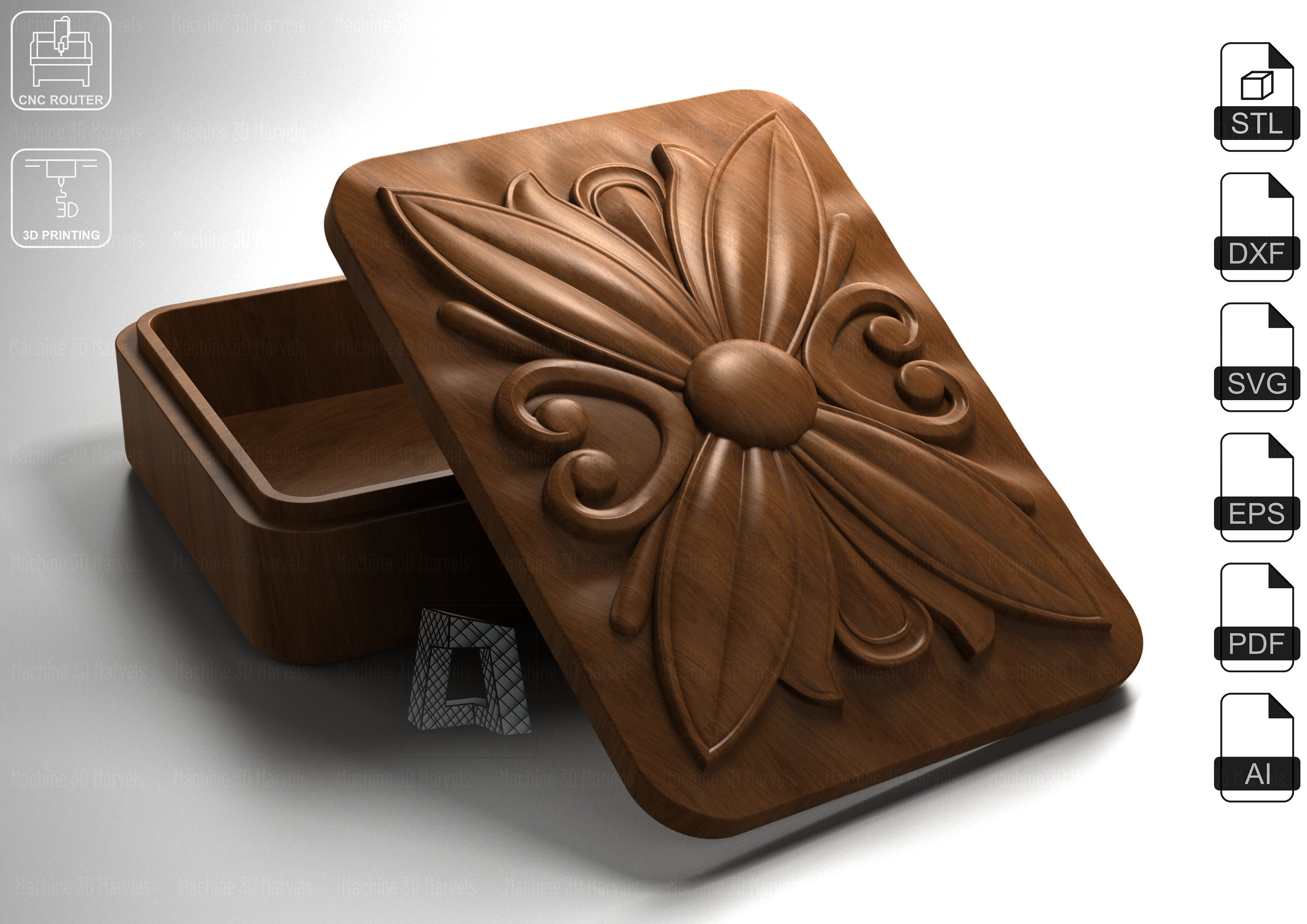 Jewelry Box Pack V2 - CNC Router and 3D Printer Files Can Be Used With ...