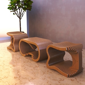 Parametric Style Ergofusion Coffee Table & Seating / CNC Router Files ...