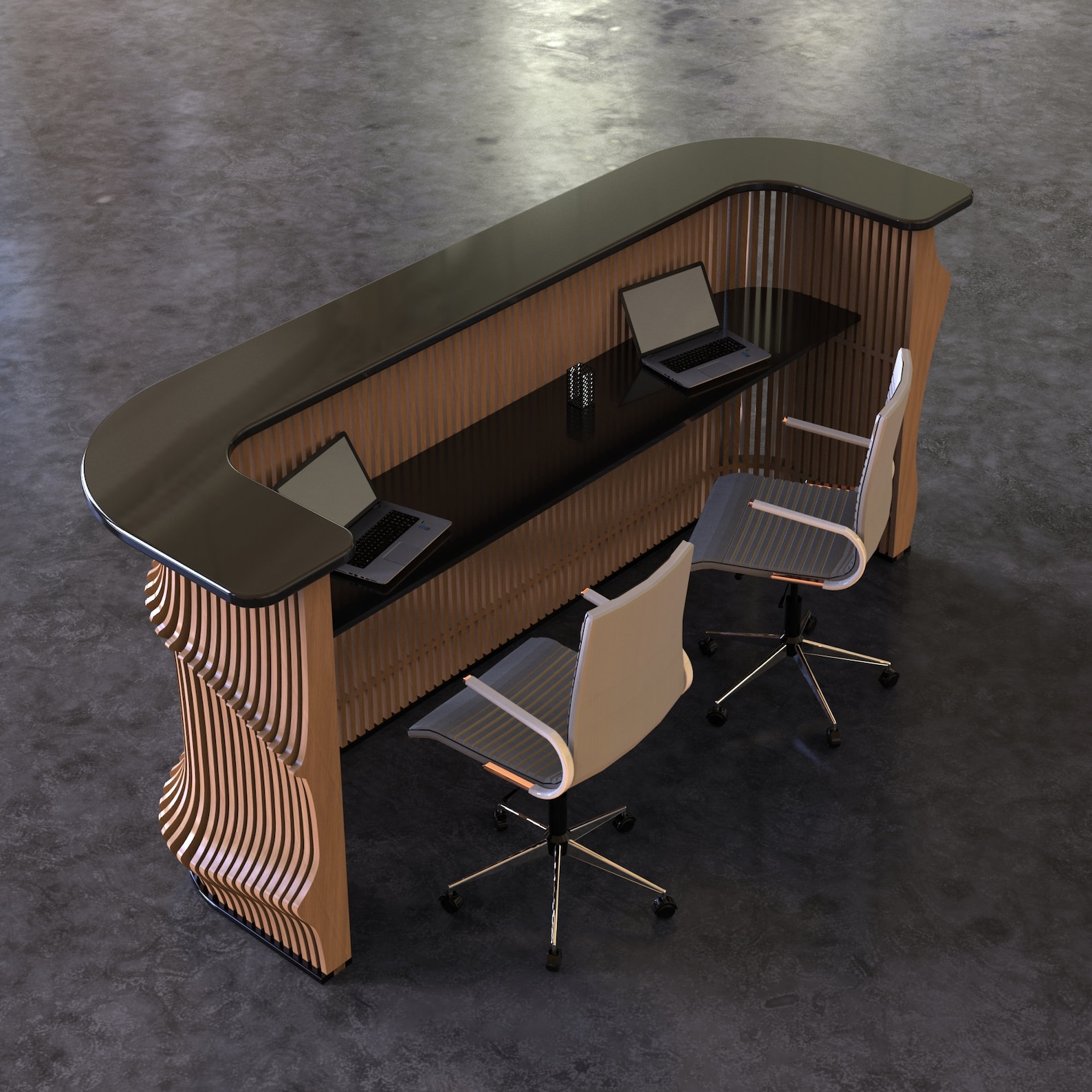 Modern Parametric-style Reception Desk PR02 | Customized Office Entry ...