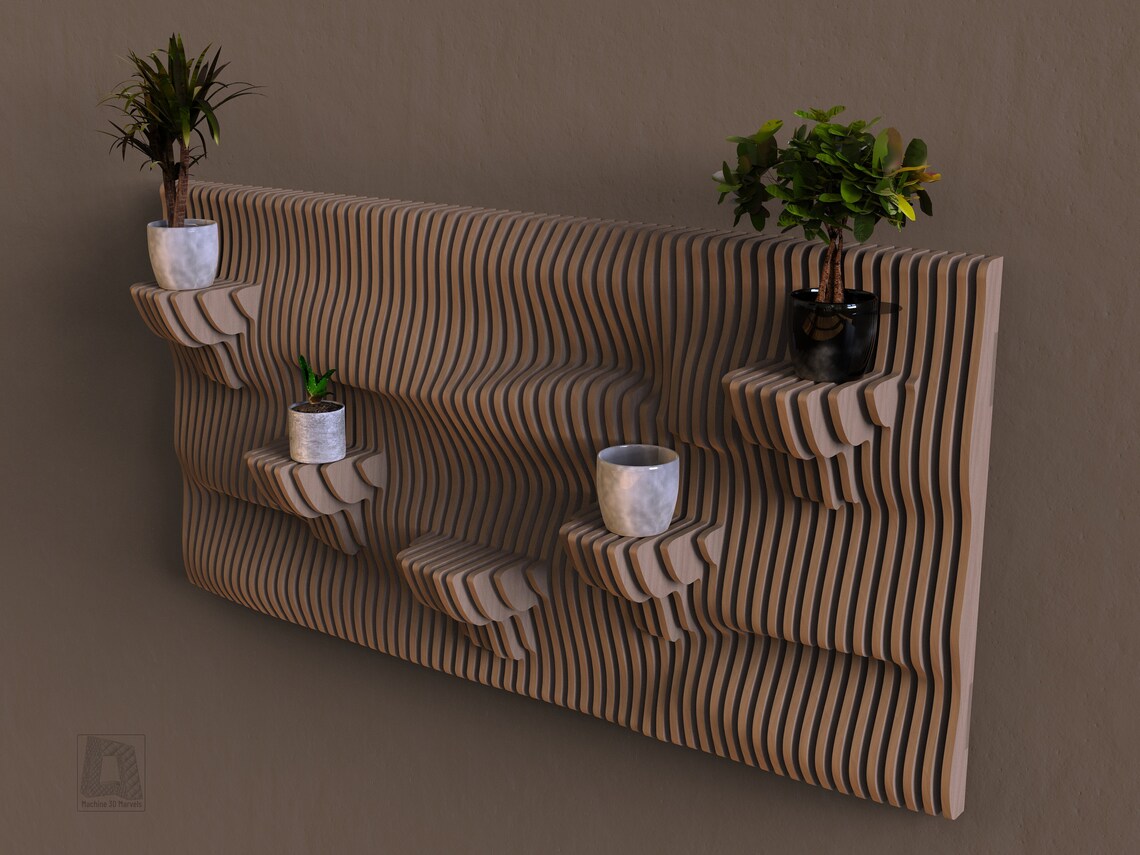 Parametric Wavy Wooden Wall Decor 010 / CNC Router Cutting Files - Etsy