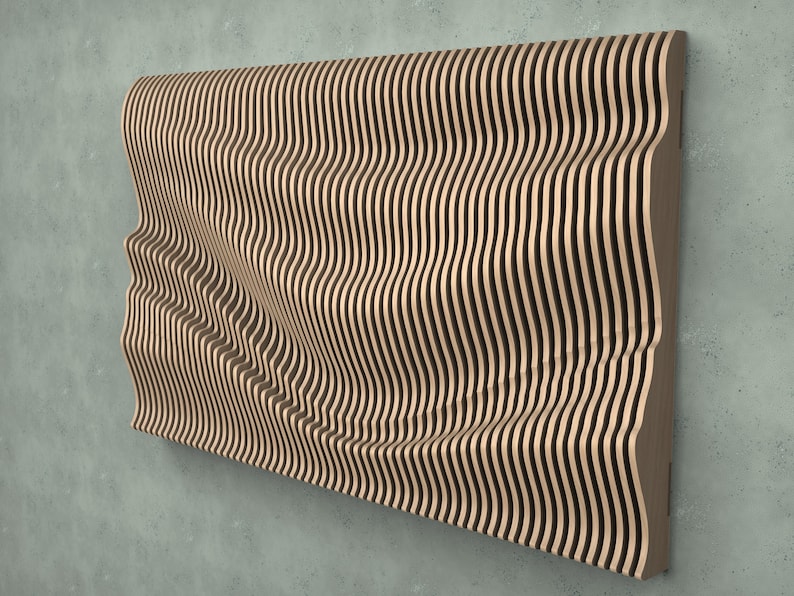 Parametric Wavy Wooden Wall ART-009 / CNC Files for Cutting - Etsy