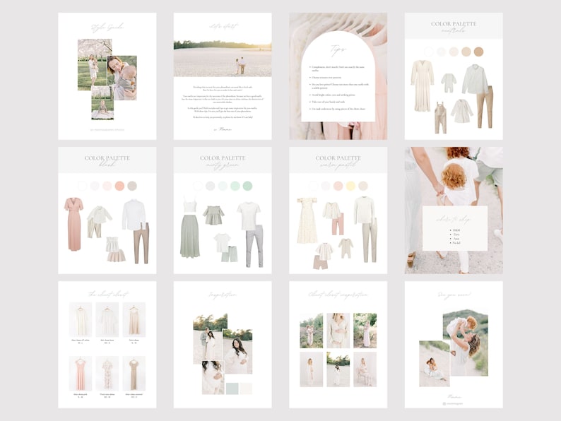 Photography Style Guide With Content, Color Palettes, Style Guide for ...