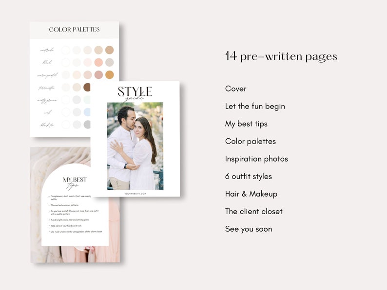 Photography Style Guide Canva Template With Content, Engagement Session ...