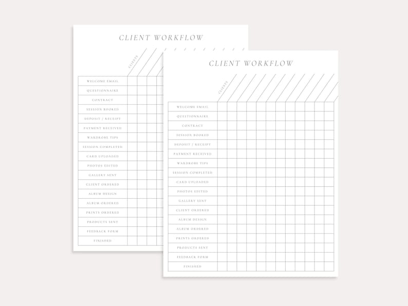 Client Workflow for Photographers, Photo Session Workflow Checklist ...