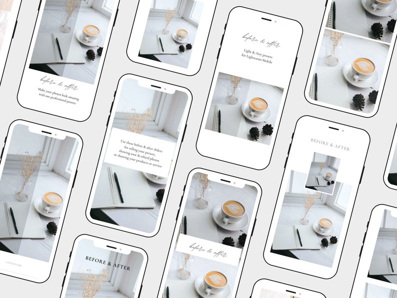 Before and After Slider and Videos, Instagram Stories, Preset Slider, Presets Marketing and ...