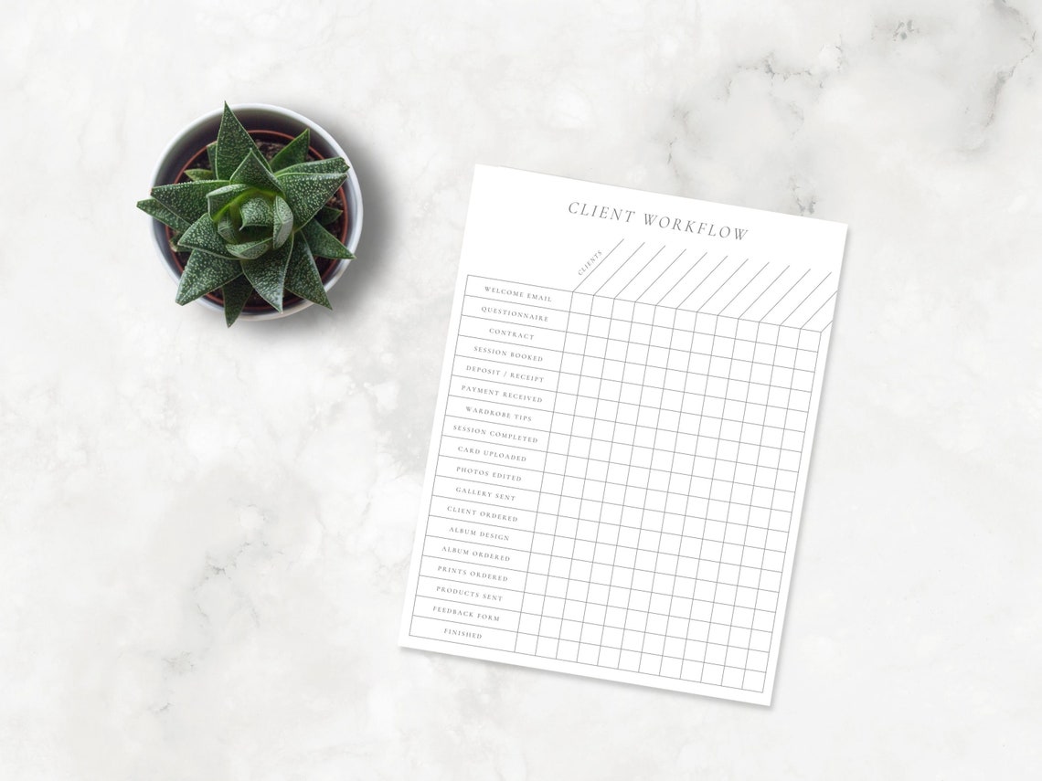 Client Workflow for Photographers, Photo Session Workflow Checklist, Photography Client ...