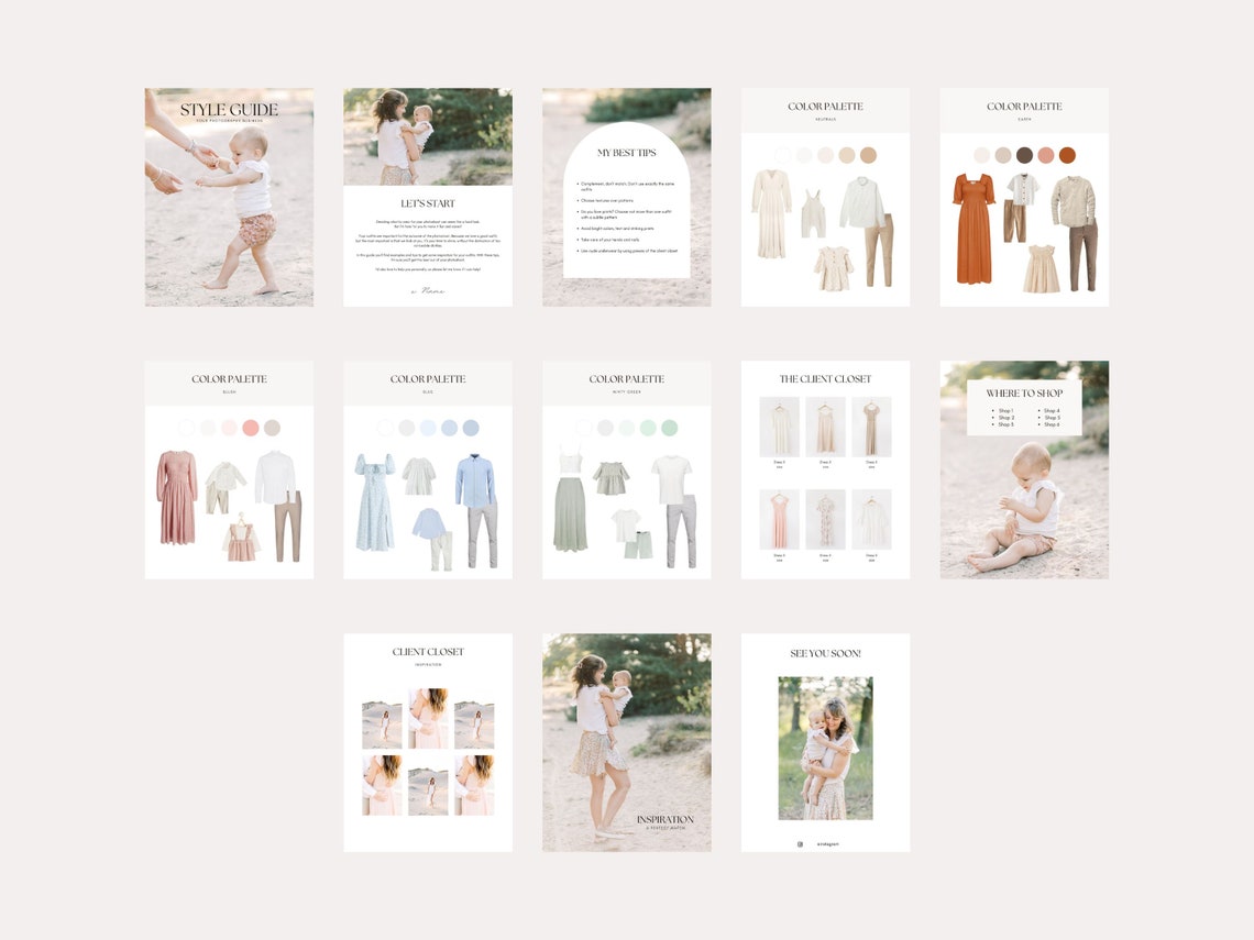 Photography Style Guide Canva Template With Content, Family Photoshoot ...