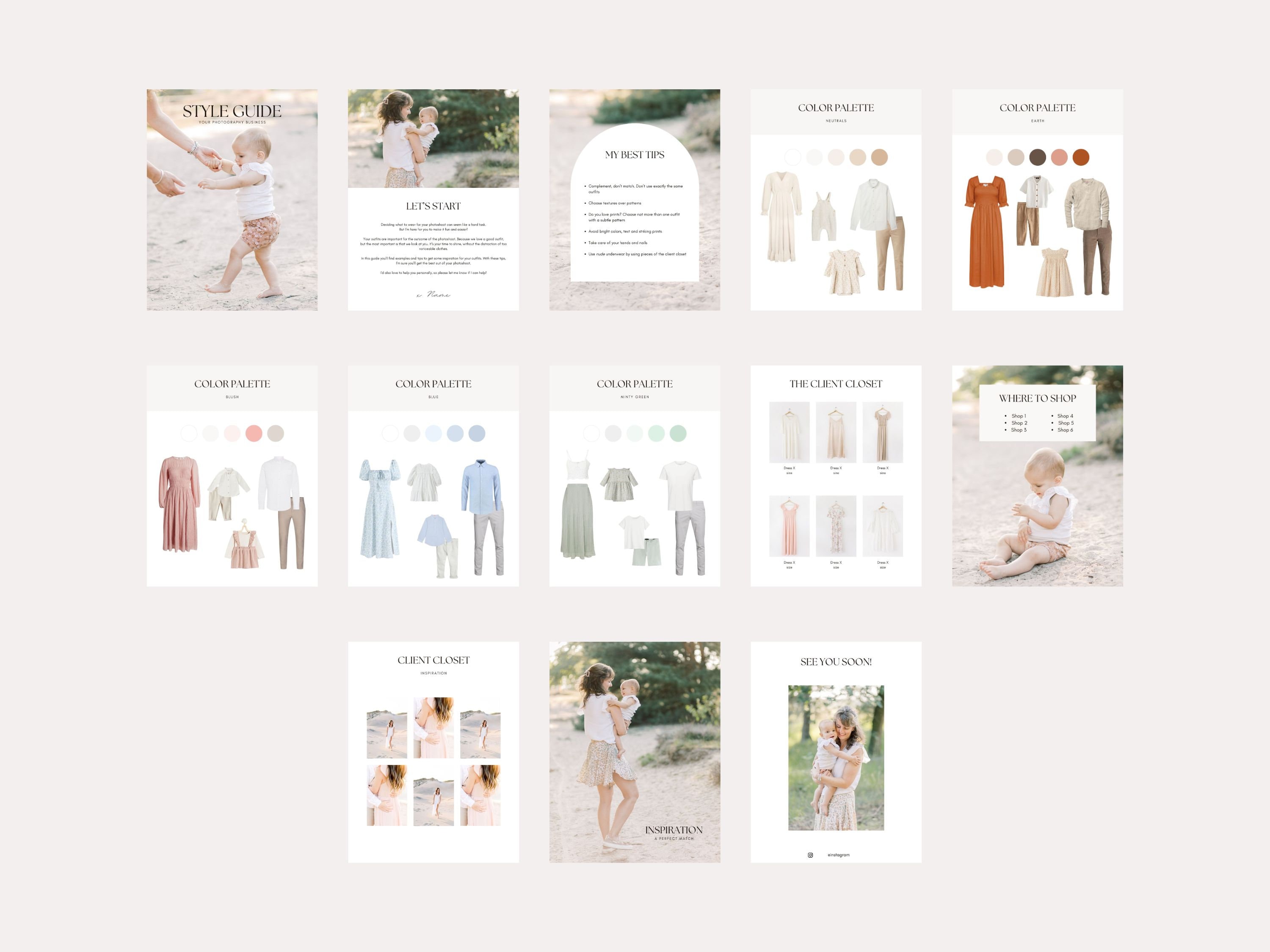 Photography Style Guide Canva Template With Content, Family Photoshoot ...