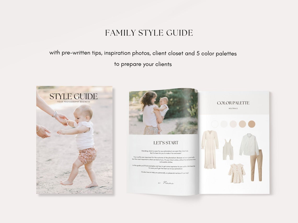 Photography Style Guide Canva Template With Content, Family Photoshoot ...