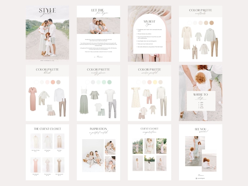 Photography Style Guide With Content, Client Closet Canva Template ...
