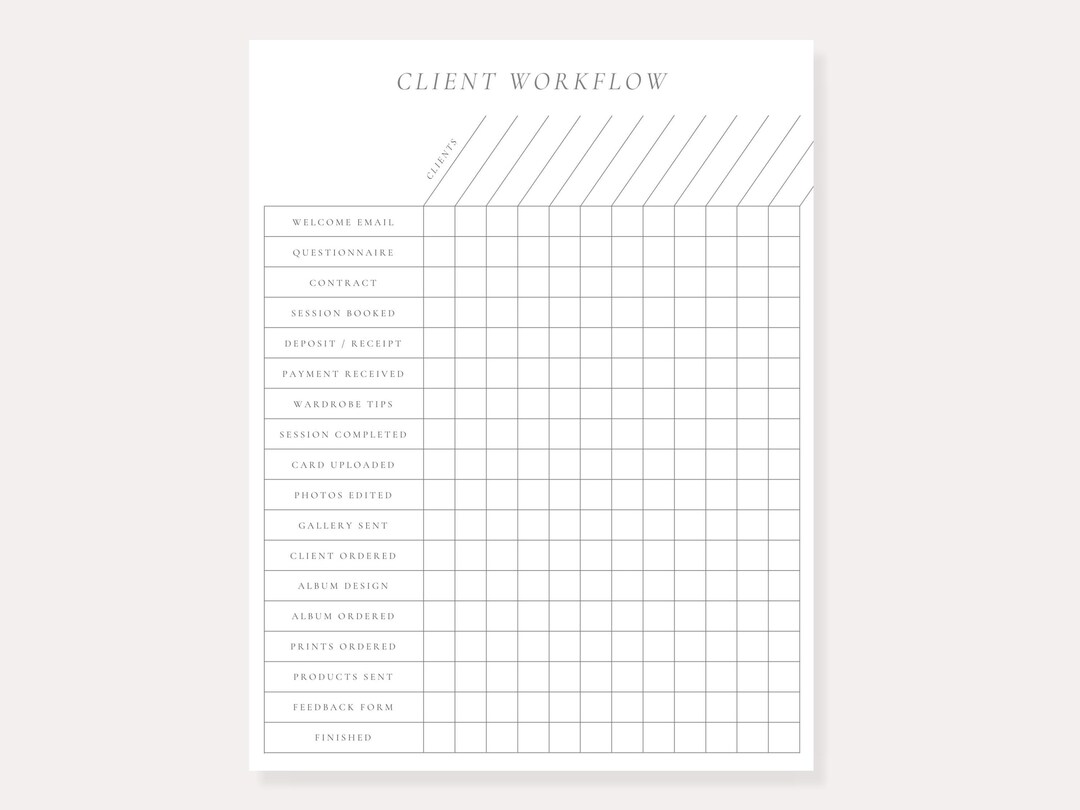 Client Workflow for Photographers, Photo Session Workflow Checklist ...