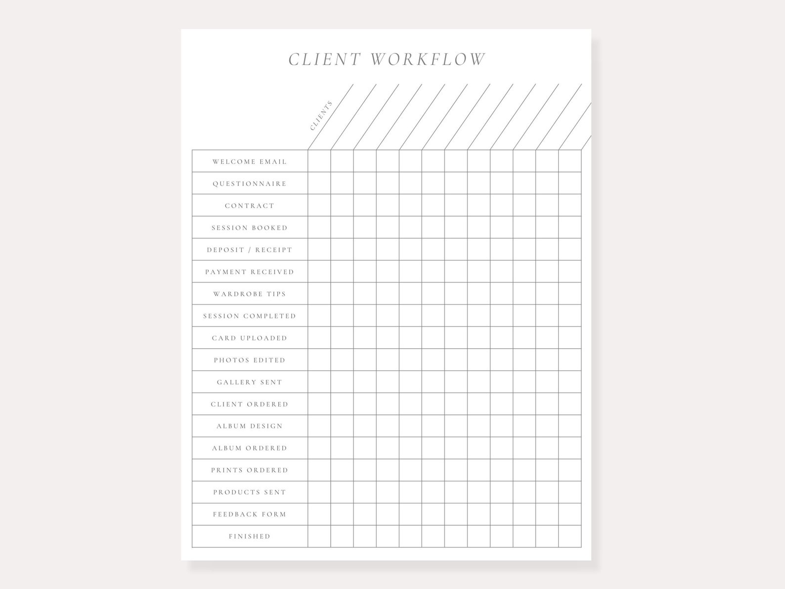 Client Workflow for Photographers, Photo Session Workflow Checklist ...