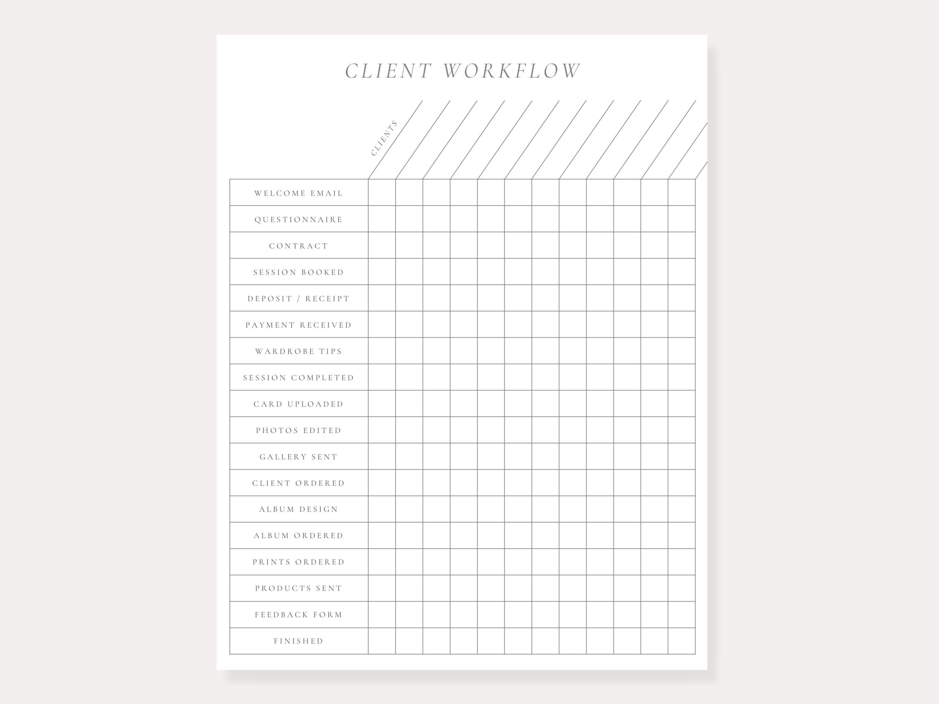 Client Workflow for Photographers, Photo Session Workflow Checklist, Photography Client ...