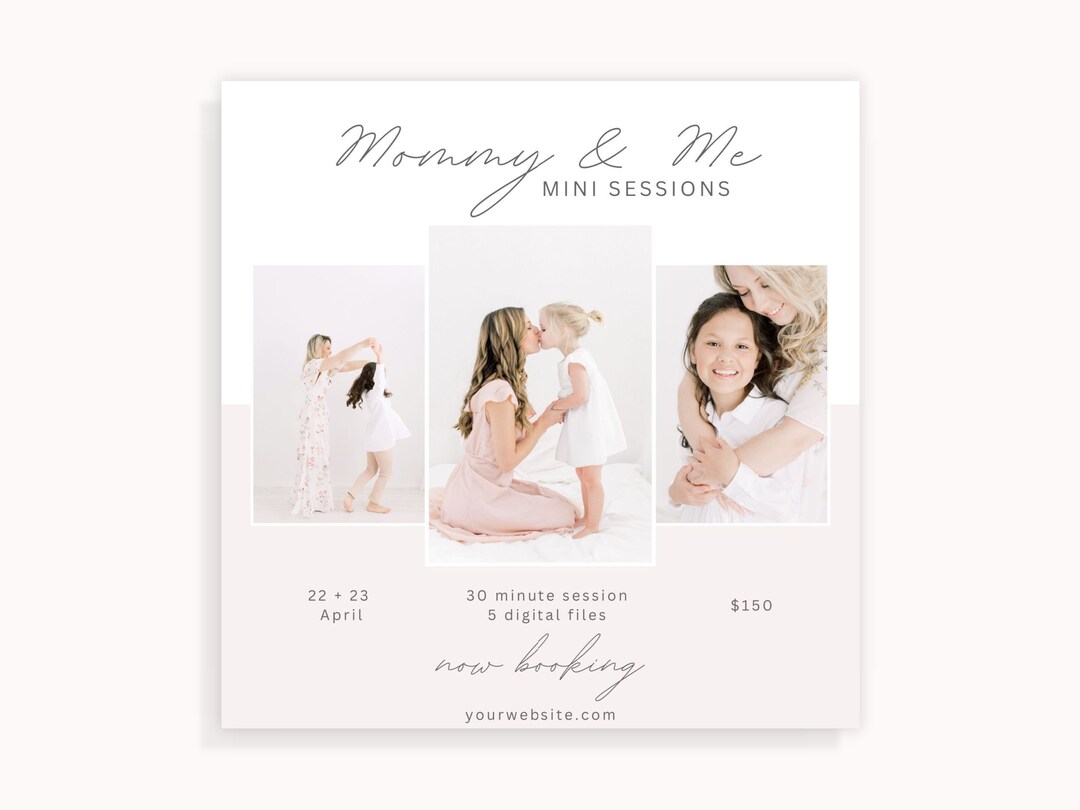 Mommy and Me Mini Session Template, Mother's Day Sessions Announcement ...