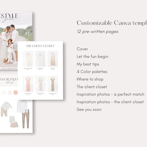 Photography Style Guide With Content, Client Closet Canva Template ...