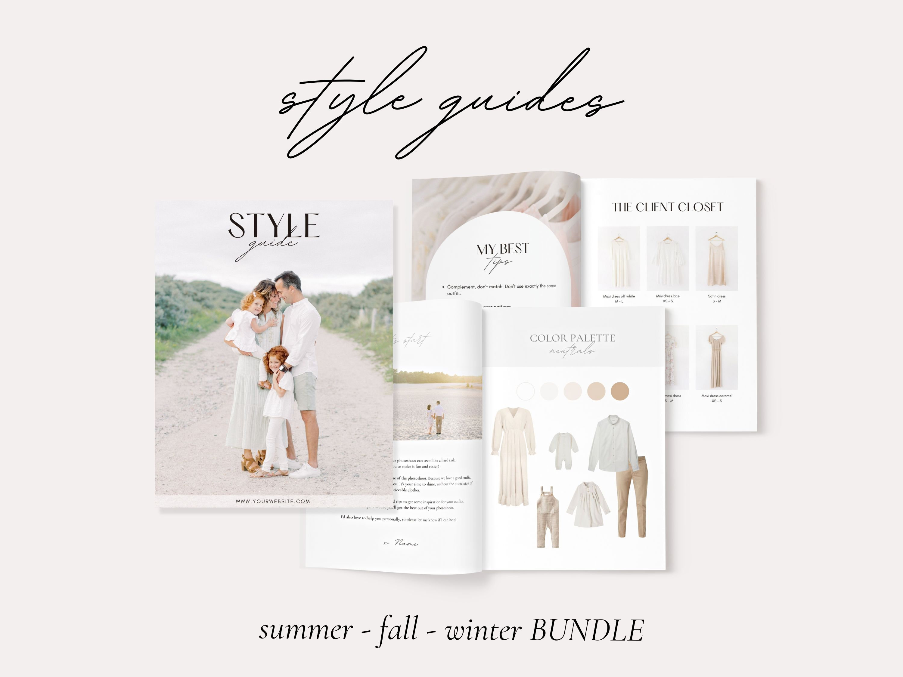 Photography Style Guide With Content, Season Bundle, Canva Template ...