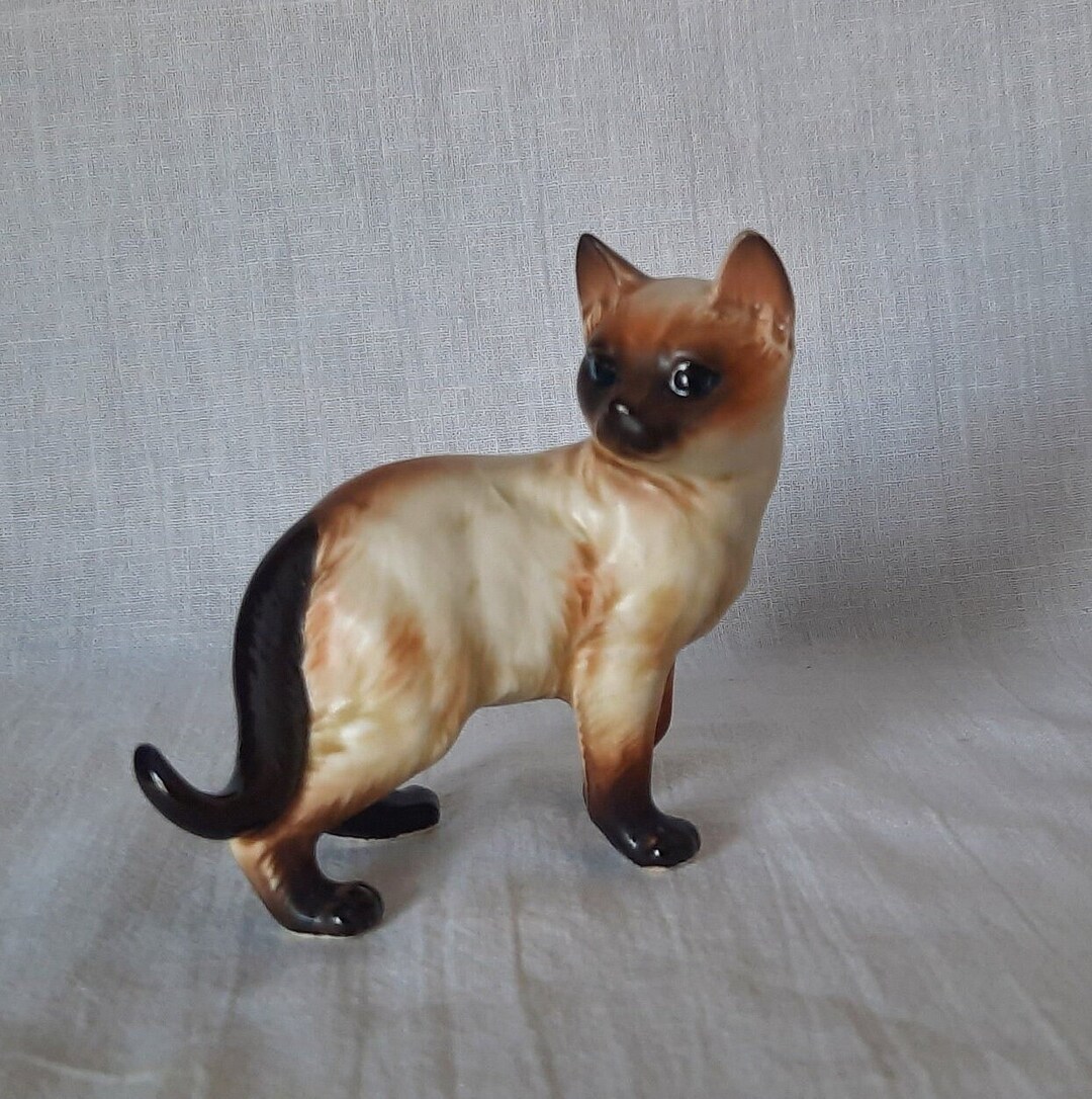 Lefton Napcoware Siamese Cat Figurine #9787, Porcelain Bisque - Etsy