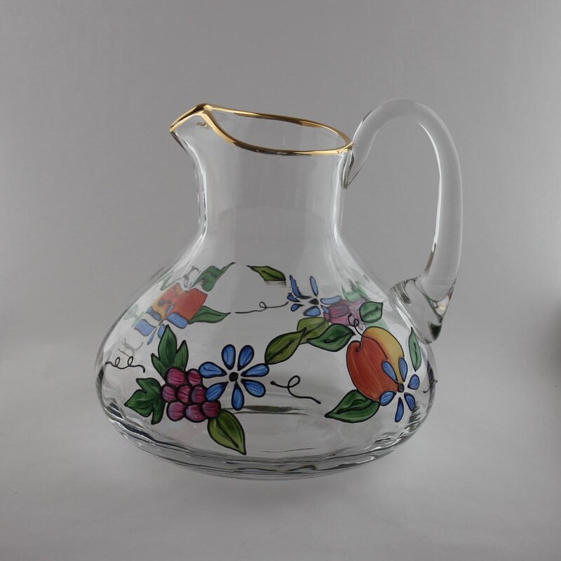 Hand Painted Pitcher - Etsy