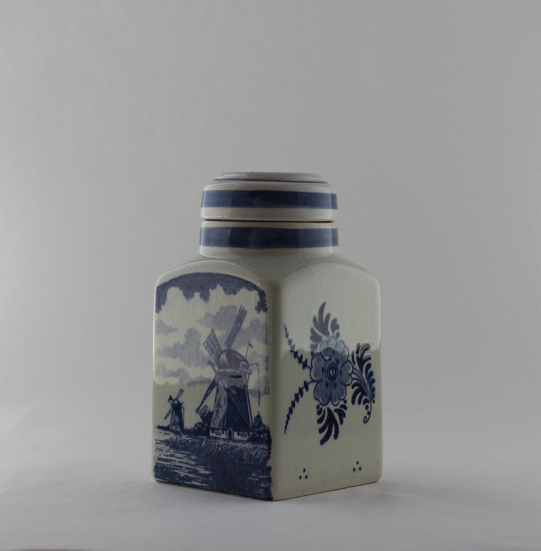 Vintage Delft Spice Jar With Crown Makers Mark, Two Available - Etsy