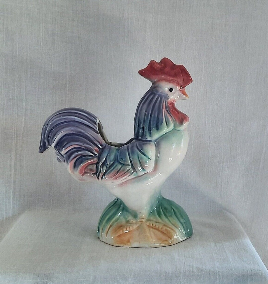 Vintage Hull Rooster Planter, Ceramic Rooster Planter, Farmhouse ...