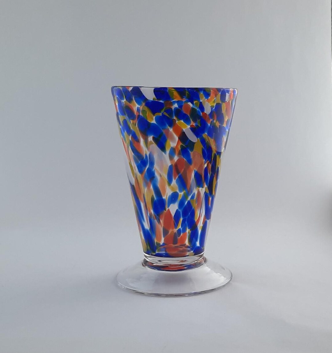 Vintage Red Robin Blown Confetti Glass, Sundae Glass, Dessert Glass ...