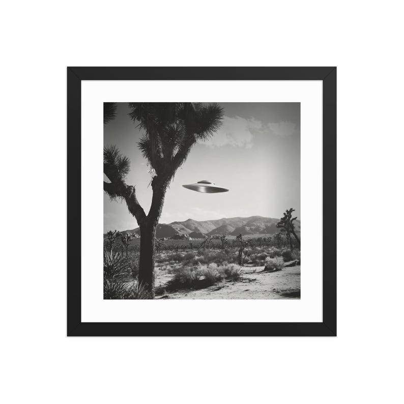 Framed UFO Photograph, Joshua Tree Fine Art Print, Space Art, Modern ...